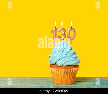 Birthday candle number 130 - Invitation card with balloons in colors of ...