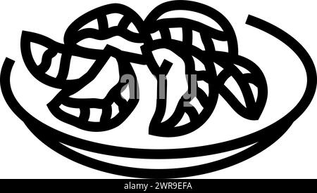 mandu dumplings korean cuisine line icon vector illustration Stock ...