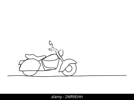 One single line drawing of motorcycle vector illustration. Superbike ...