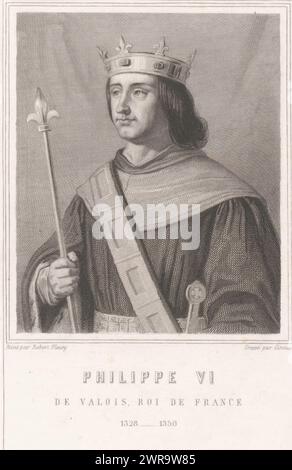 Portrait of Philip VI, King of France, Philipes de Valois Roy de France ...