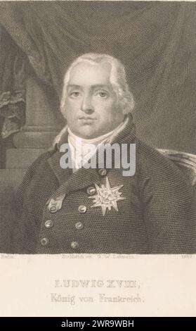 A portrait of Louis XVIII, King of France, depicted wearing the star of ...