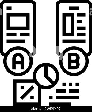 ab testing ux ui design color icon vector. ab testing ux ui design sign ...