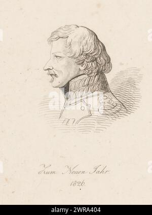 Self -portrait, Carl Alexander von Heideloff, 1826 print paper etching ...