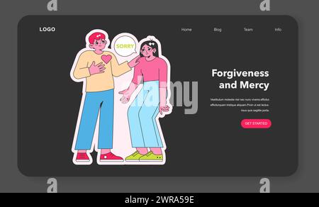 Forgiveness and Mercy concept. Two individuals in a moment of apology ...