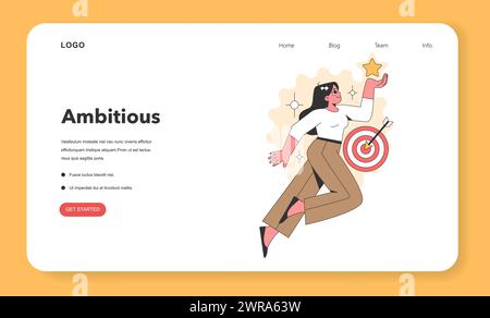 A vector illustration of an aspirational figure reaching for a star ...