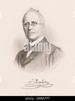 Portrait of Joseph Roulez, François de Meersman, 1878 print paper ...