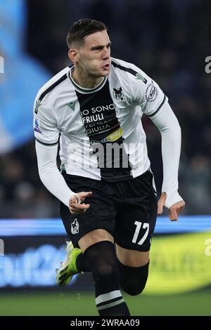 Lorenzo Lucca (Udinese) celebrates after scoring his team's first goal ...