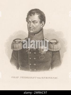Portrait of August Wilhelm Antonius Neidhardt Graf von Gneisenau, print ...