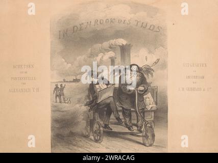 Father Time and artist on a steam engine, Carel Christiaan Antony Last ...