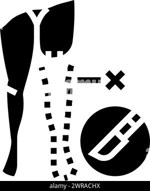 limb amputation surgery glyph icon vector. limb amputation surgery sign ...