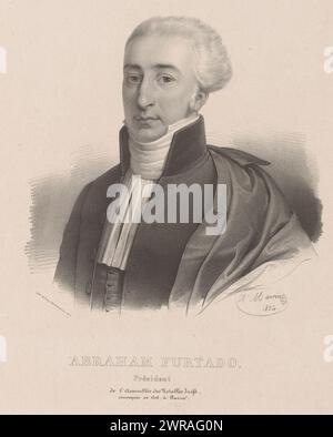 Portrait of Abraham Furtado, print maker: Louis Charles Ruotte, after ...