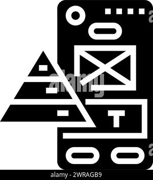 hierarchy ux ui design glyph icon vector. hierarchy ux ui design sign. isolated symbol ...