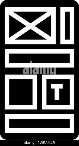 grid system ux ui design glyph icon vector. grid system ux ui design sign. isolated symbol ...