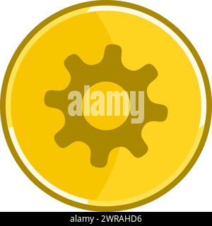Golden configuration icon. Golden gear icon Stock Vector Image & Art ...