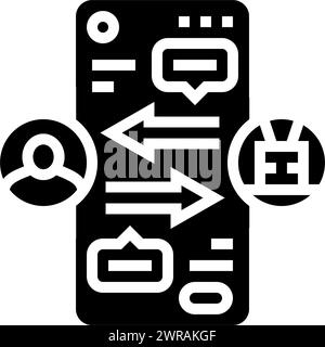 human computer interaction hci glyph icon vector. human computer ...