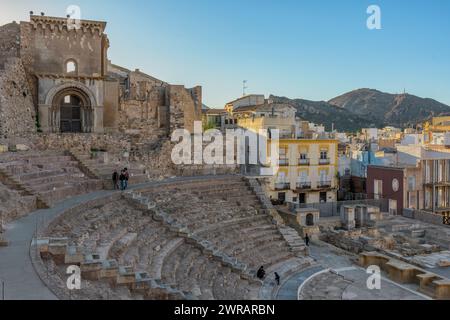 Ruins under restoration of the Roman theater from the 1st century BC ...