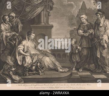 Moses Brought to Pharaoh's Daughter 1752 by William Hogarth Stock Photo ...