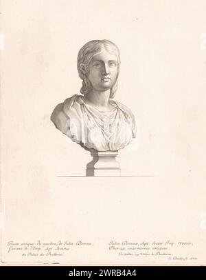 Antique bust of Julia Domna, Etienne Baudet, 1680 print France paper ...