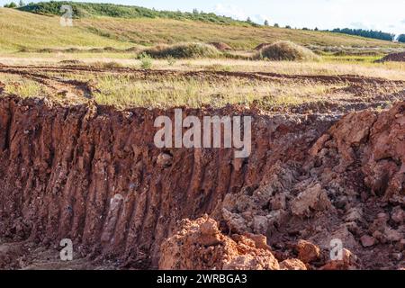 Layer of clay soil buried by an excavator bucket Stock Photo - Alamy