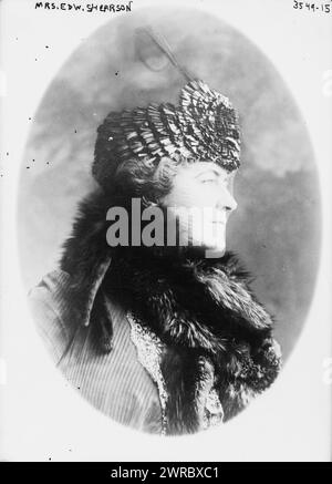 This photograph shows Mrs. Edward Shearson, featuring a woman wearing a ...