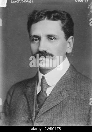 Edward T. Devine, 1916. Shows economist, author and social worker Edward Thomas Devine (1867 ...