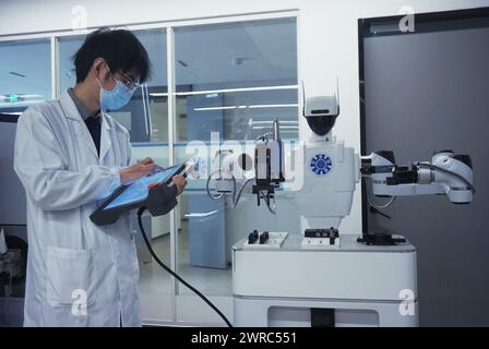 HANGZHOU, CHINA - MARCH 7, 2024 - Researchers launch a nanoscale ...