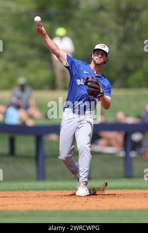 Toronto Blue Jays' Ernie Clement (22) jumps onto second base after ...