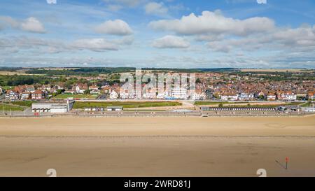 Aerial views of Bridlington South Beach and sea front Stock Photo - Alamy