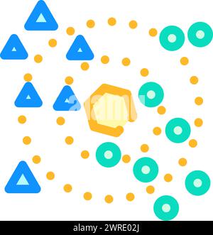 nearest neighbors knn algorithm line icon vector illustration Stock ...