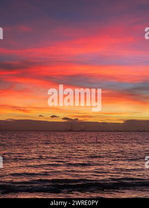 Colourful sunset sky at Sutton Strand Stock Photo - Alamy