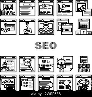 seo optimize search rank icons set vector Stock Vector Image & Art - Alamy