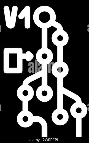 version control technical writer glyph icon vector. version control ...