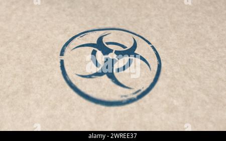 Biohazard warning stamp icons in few color versions. Biological hazard ...