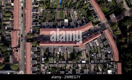 Dutch landscape aerial countryside suburb small town residential ...