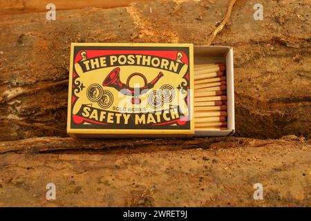 Open box of Czech safety matches, Solo Brand Works company Stock Photo ...