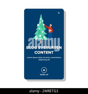 spirit blog evergreen content vector. text internet, seo green, digital ...