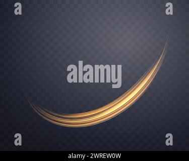 Glowing orange lines. Neon realistic energy speed. Abstract light ...