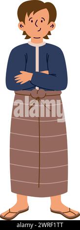 myanmar man character Stock Vector Image & Art - Alamy