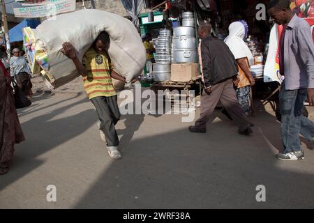 The Merkato in Addis Ababa, the largest market in Africa, in Ethiopia ...