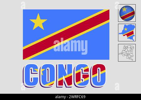 Congo flag, vector illustration on a white background Stock Vector ...