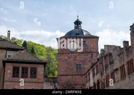 Heidelberg Castle, Heidelberg Schloss Gate or Clock Tower, Germany ...