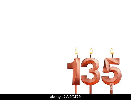 Birthday candle number 135 on white background Stock Photo - Alamy
