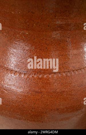 Burned clay pot, soft focus close up crop , macro texture Stock Photo ...