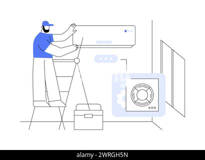 HVAC outdoor installation abstract concept vector illustration Stock ...