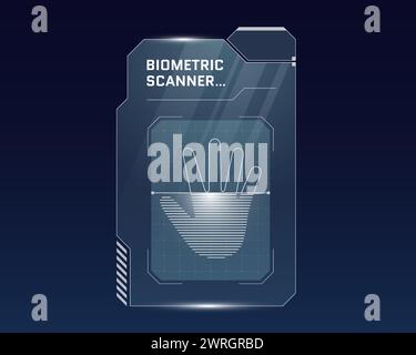 Identity Scan Fingerprint and handprint, technology secure personal information concept, vector ...