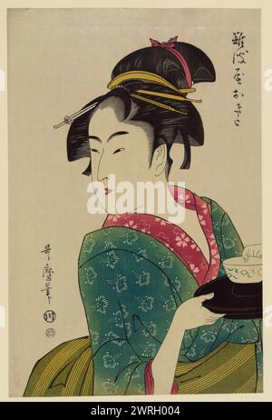 Japan: A portrait of Naniwaya Okita. Ukiyo-e woodblock print by ...