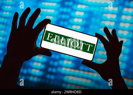 Elliott Management Corporation logo displayed on a modern smartphone ...