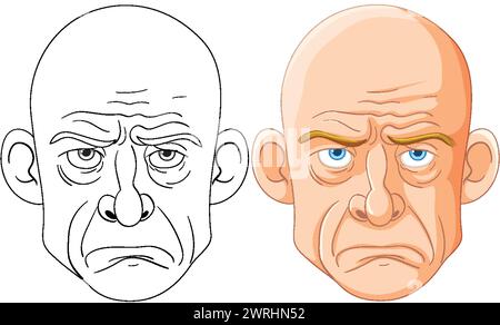 Two cartoon faces showing different emotions Stock Vector Image & Art ...