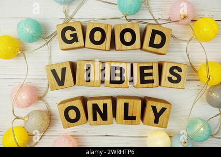 Good Vibes Only alphabet letters with LED cotton balls decoration on ...