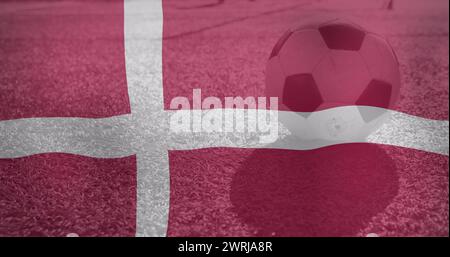 Image of waving denmark flag over football balll Stock Photo - Alamy